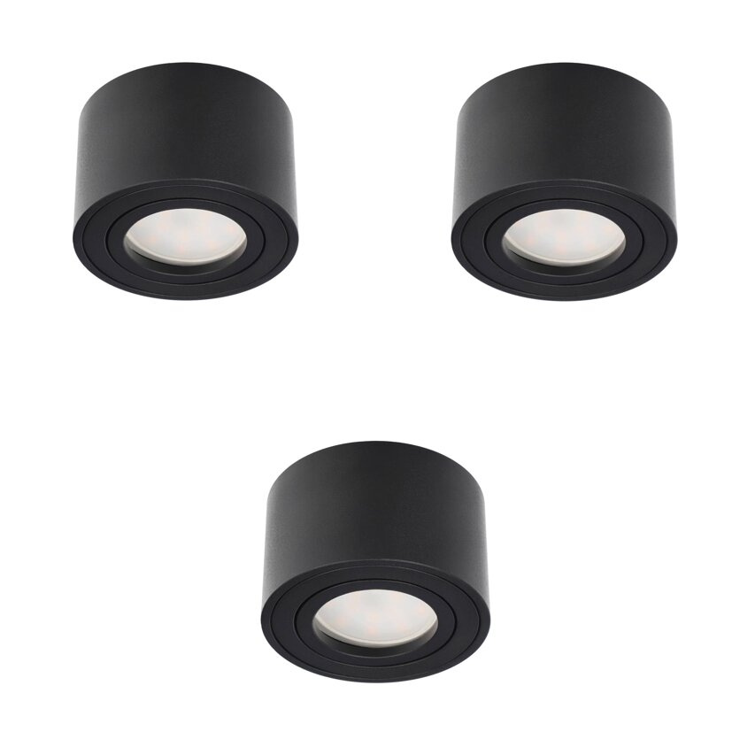 Set of 3x ZALDA OV Black IP20 EDO777450 + 3x GARI LED INSERT 4,8W 3000K EDO777639, EDO Solutions ...